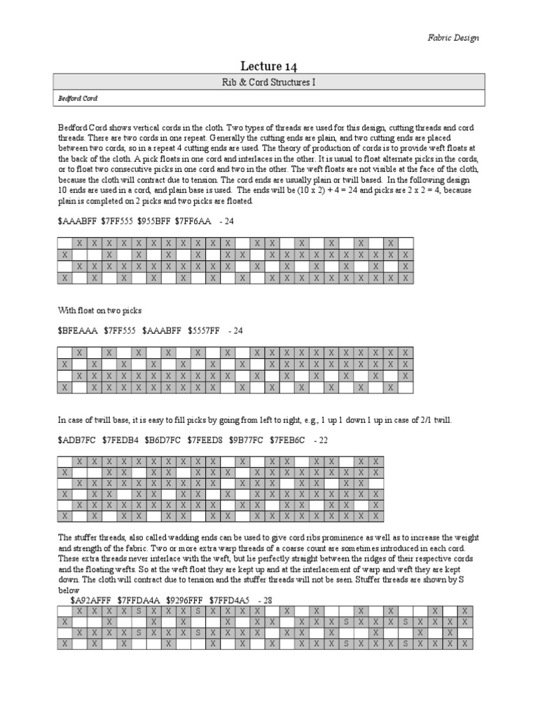 Bedford Cord Fabric Design Techniques | PDF | Textiles | Textile Arts