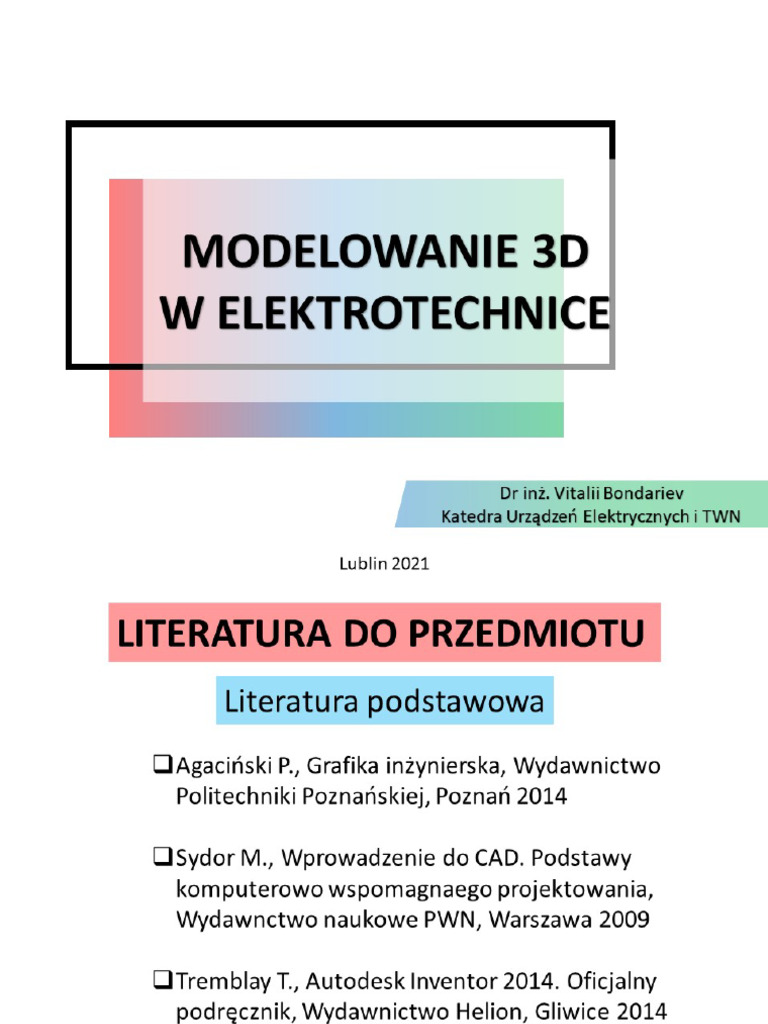 01 - Podstawy Komputerowo Wspomaganego Projektowania - Elementy Teorii Projektowania | PDF