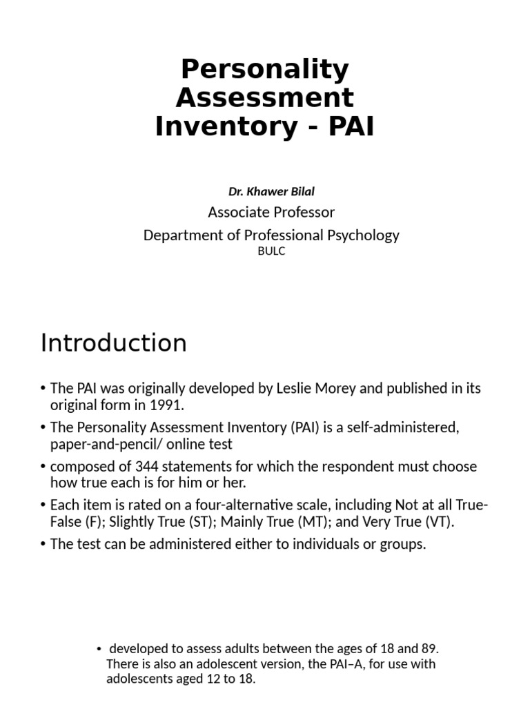 Presentation PAI 29052025 051940pm | PDF | Validity (Statistics ...