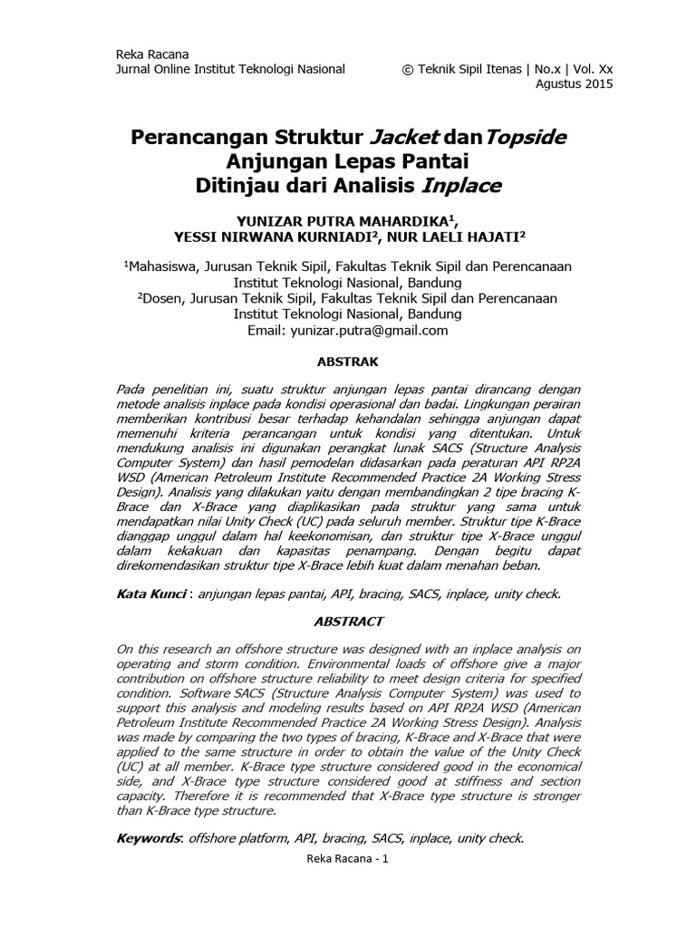 [123dok.com] Perancangan Struktur Jacket Dantopside Anjungan Lepas Pantai Ditinjau Dari Analisis ...
