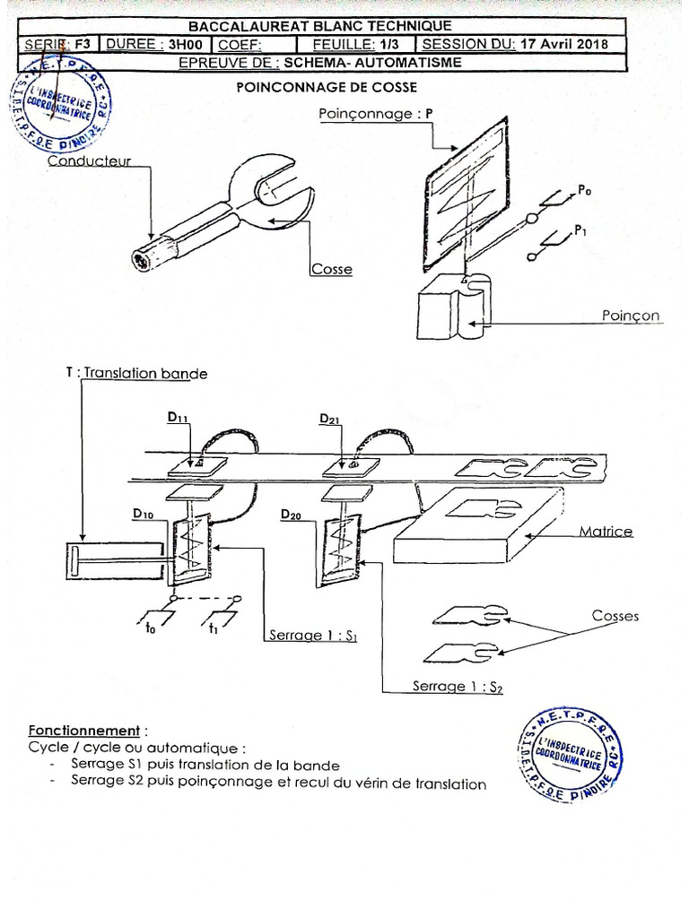 Bac Blanc F3 2018 Schema Automatisme | PDF