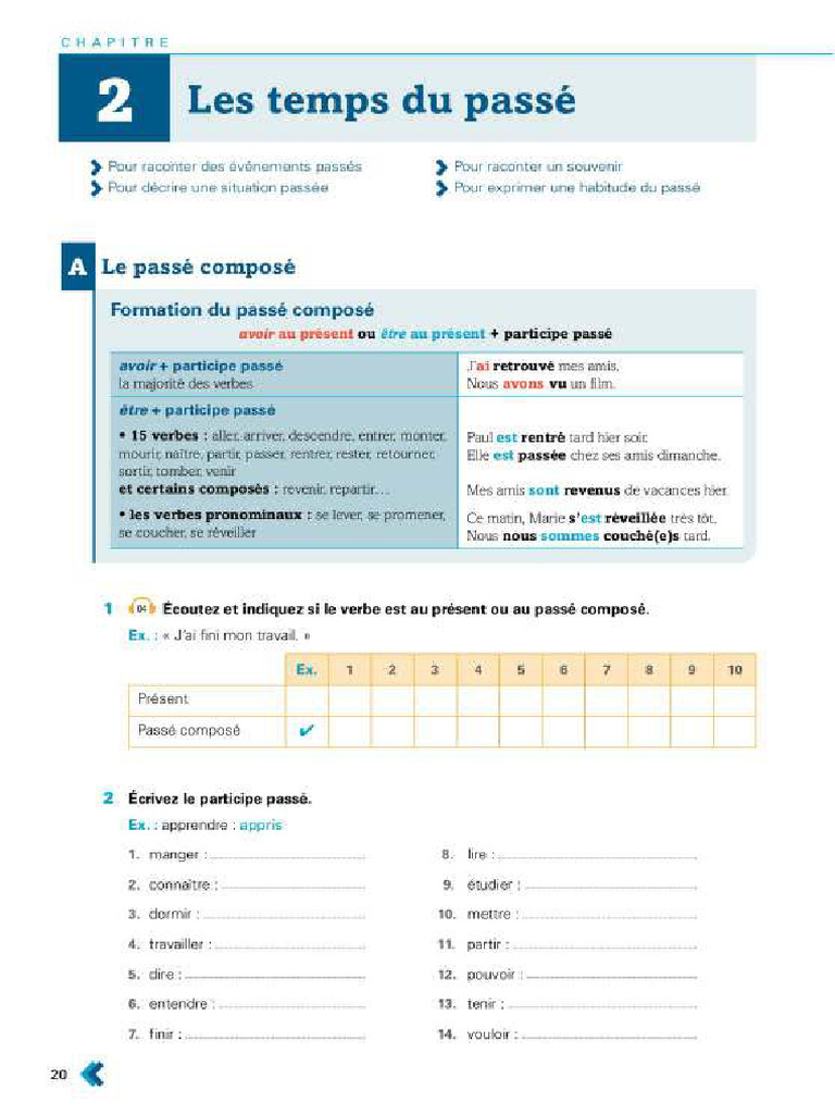 Les Temps Du Passé Activité | PDF