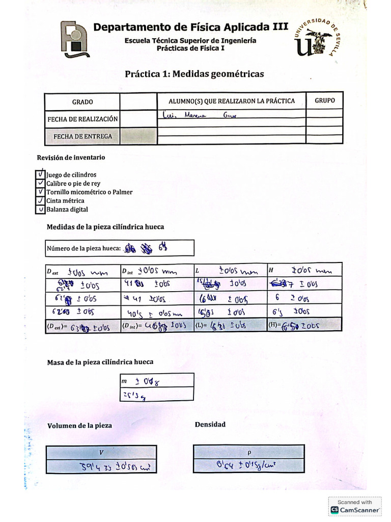 Práctica medidas geométricas | PDF