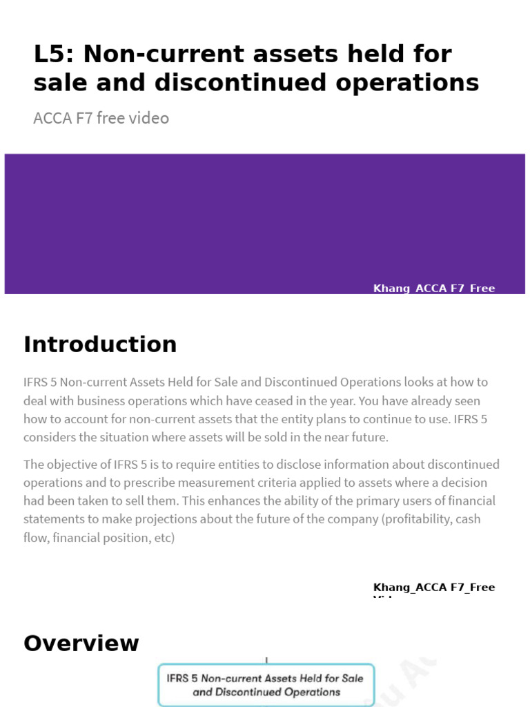 L5 - Non-Current Assets Held For Sale and Discontinued Operations | PDF ...
