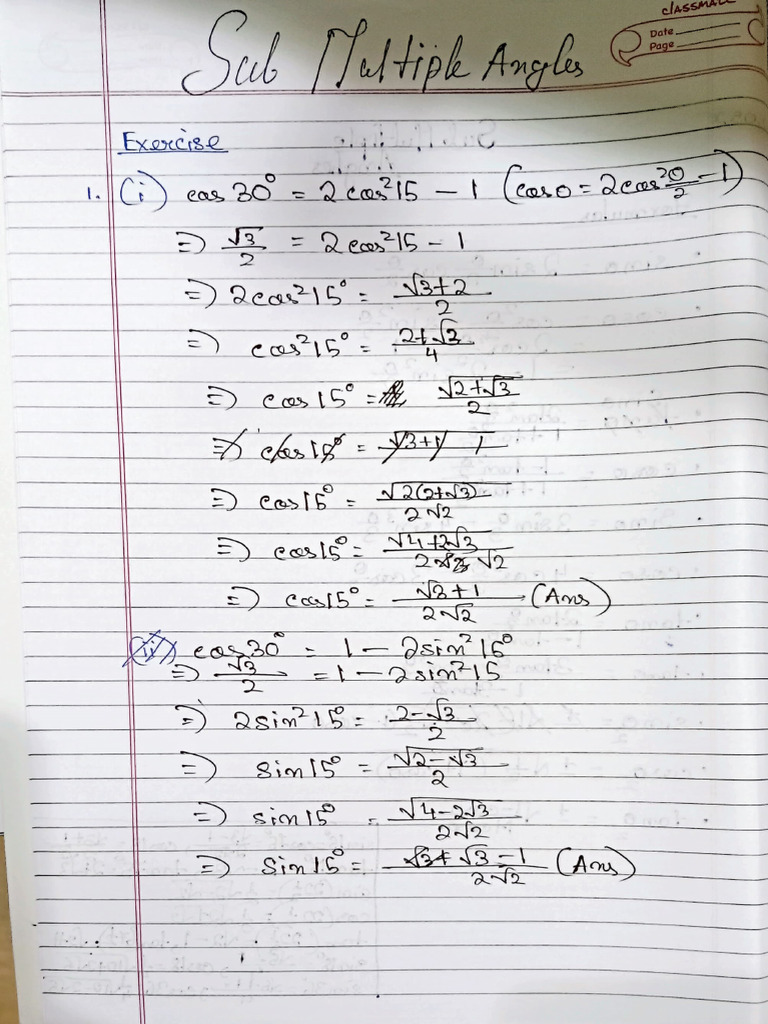 Sub Multiple Angle (Rishab Banerjee) | PDF