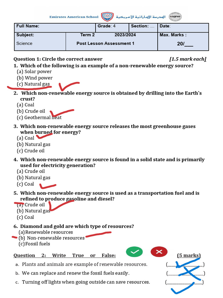 PLA 1 Grade 4 fossil fuels - SEND (1)_edited | PDF