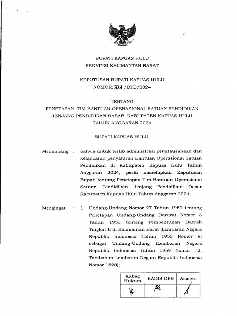 SK Tim Bos 2024 | PDF