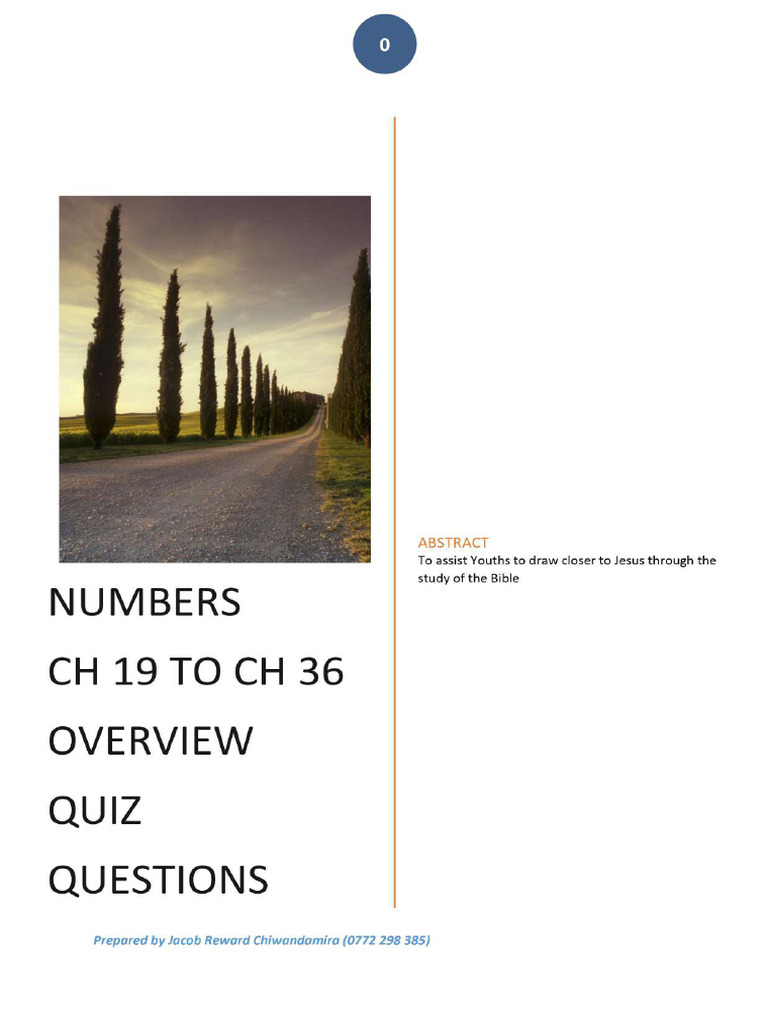Numbers Quiz Questions and Answers (Chapters 19 To 36 Overview ...