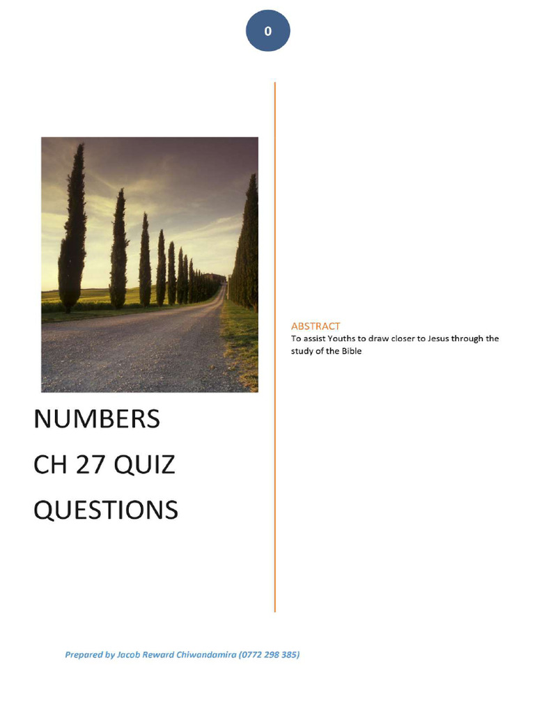 Numbers Quiz Questions and Answers (Chapter 27) - Compressed | PDF