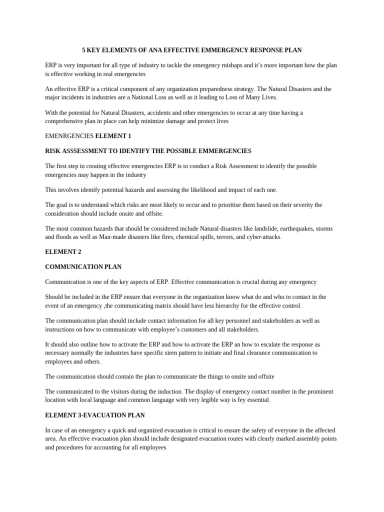 Effective Emmergency Response Plan | PDF | Emergency | Emergency Management