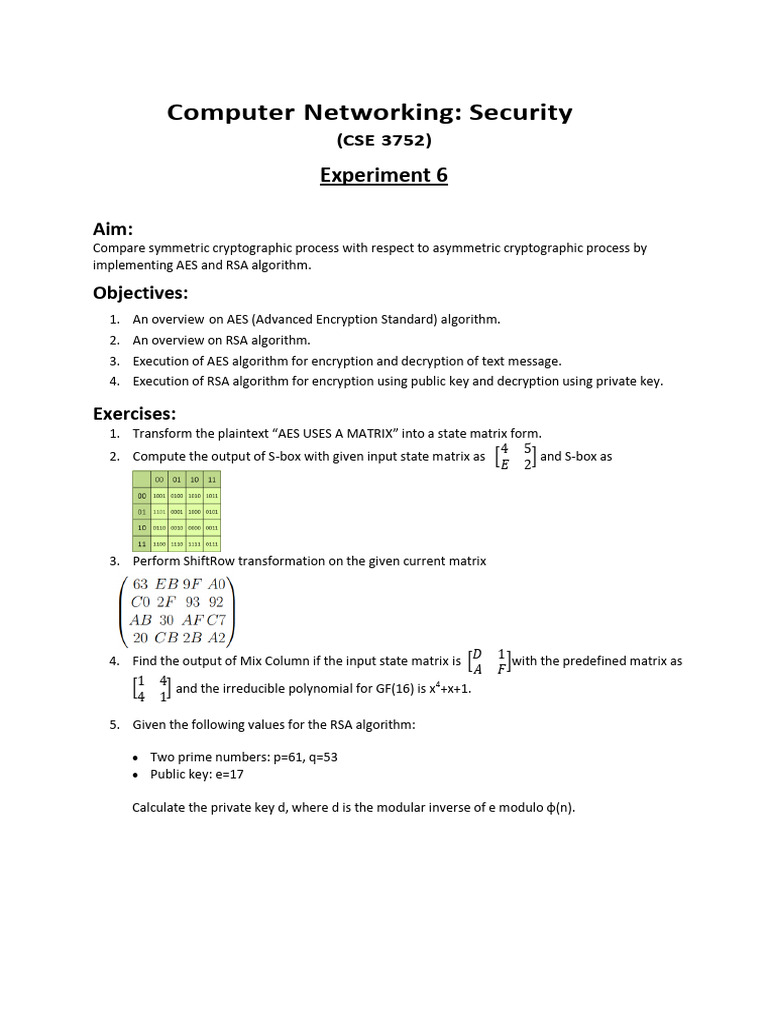CNS Lab - Expt-6 | PDF