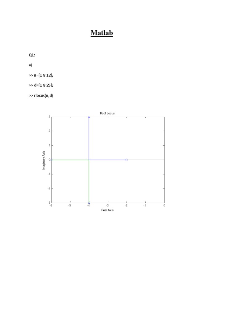 Matlab Root Locus Analysis Examples | PDF