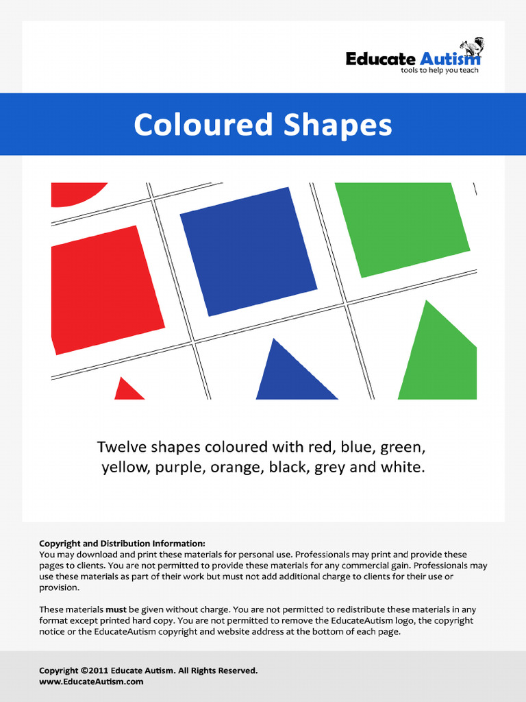 Coloured Shapes - Educate Autism | PDF