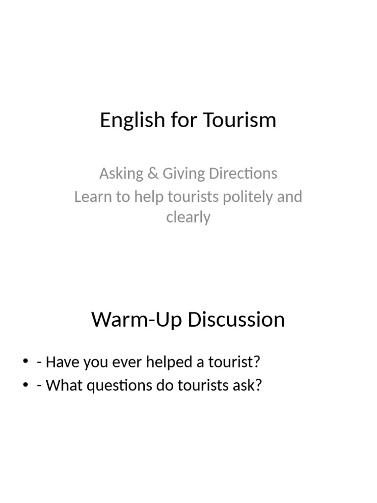 English for Tourism: Directions Guide | PDF