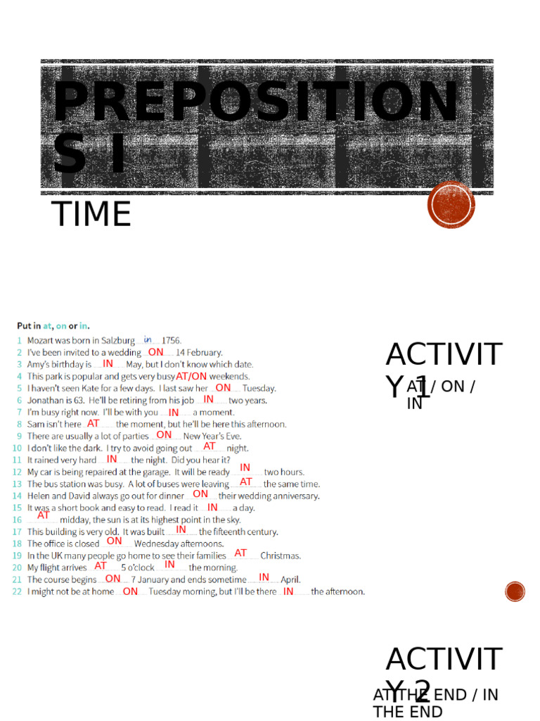 Prepositions I | PDF