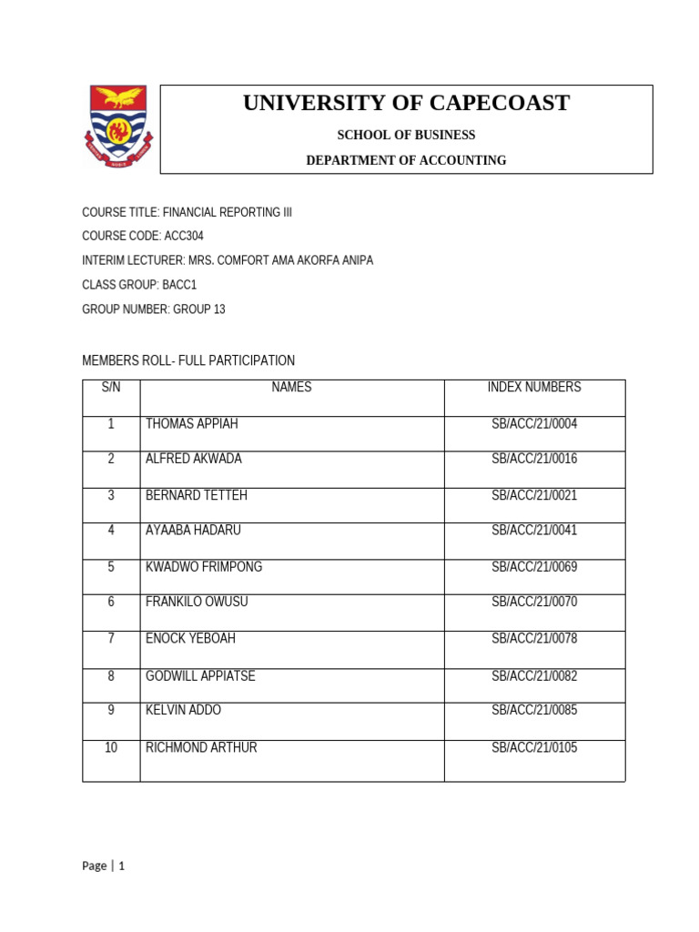 Financial Reporting III Assignment | PDF | Equity (Finance) | Depreciation
