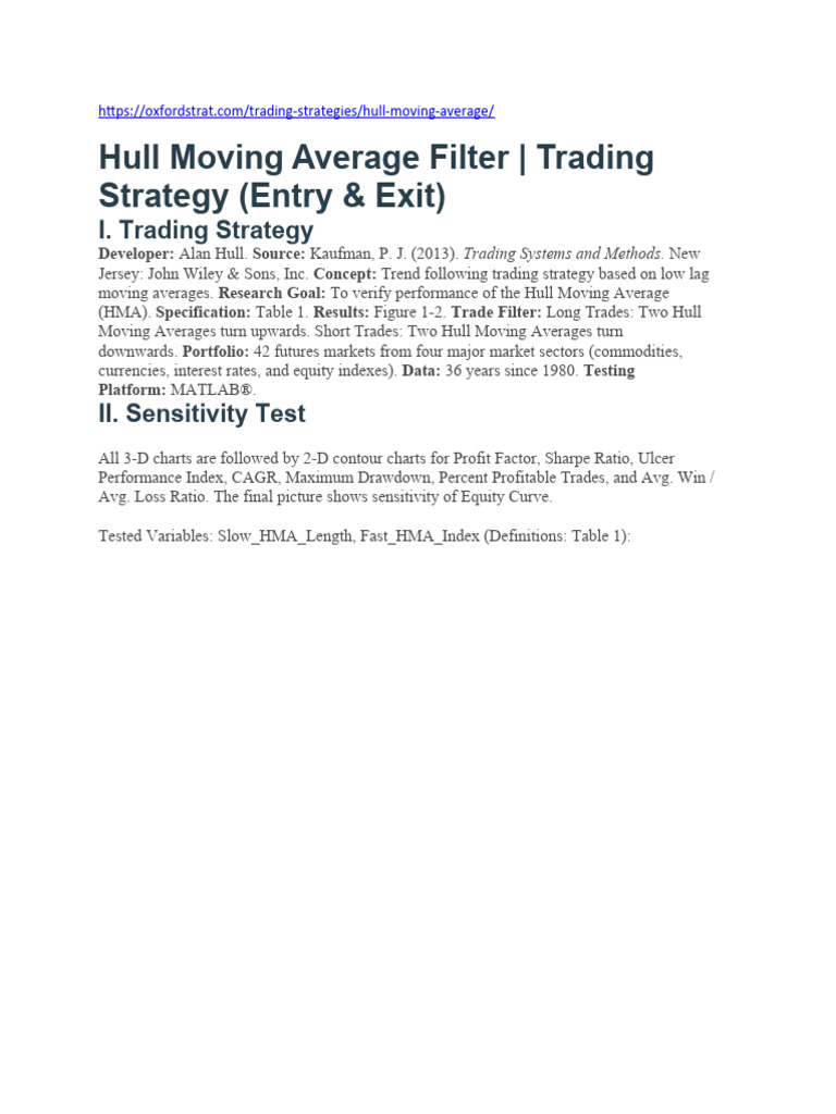 Hull Moving Average Trading Strategy | PDF | Moving Average | Market Trend