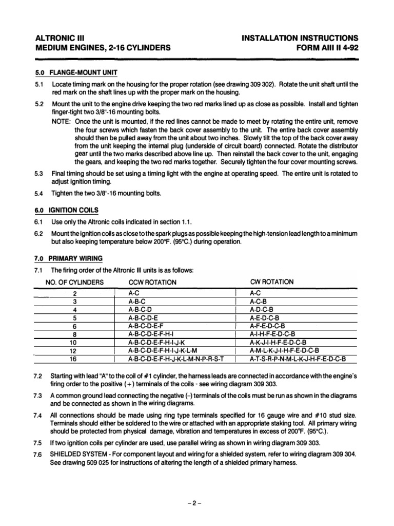 Altronic TM Magneto Installation Guide | PDF | Screw | Ignition System