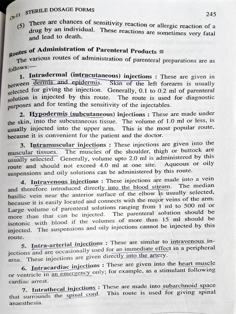 Parentral Injection Dosage Form | PDF