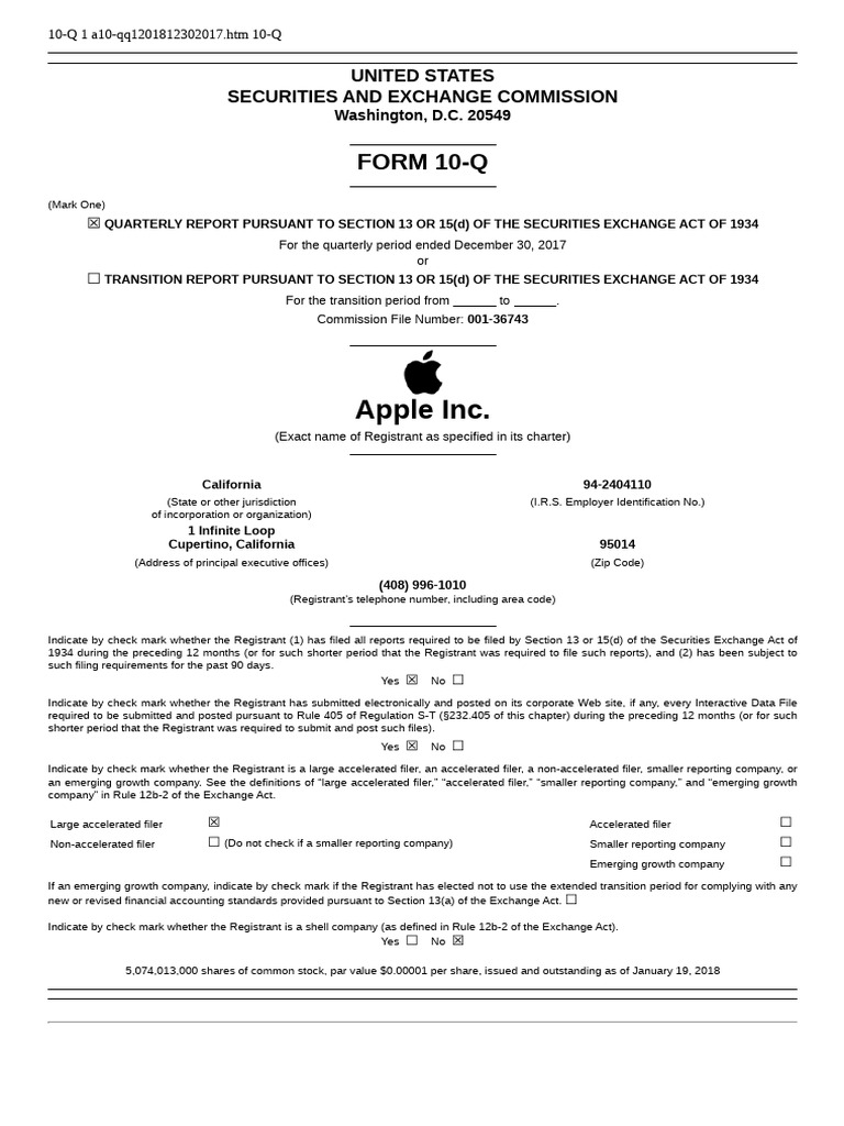Aapl 10-Q 000032019318000007 | PDF | Hedge (Finance) | Financial Risk