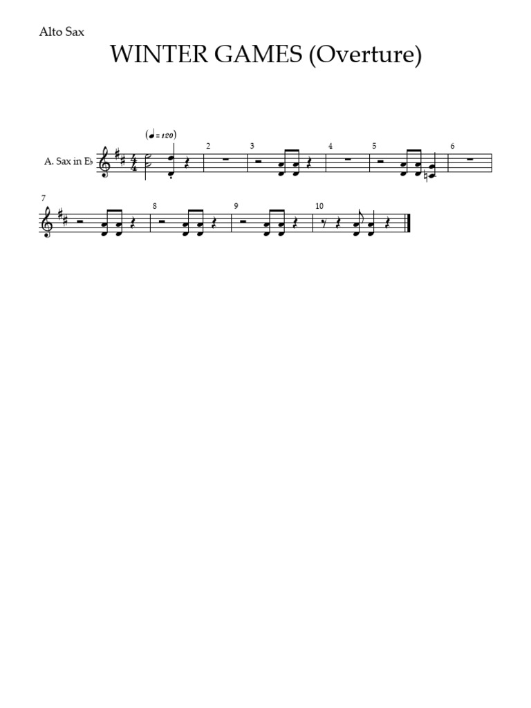 Winter Games (Alto Sax) | PDF