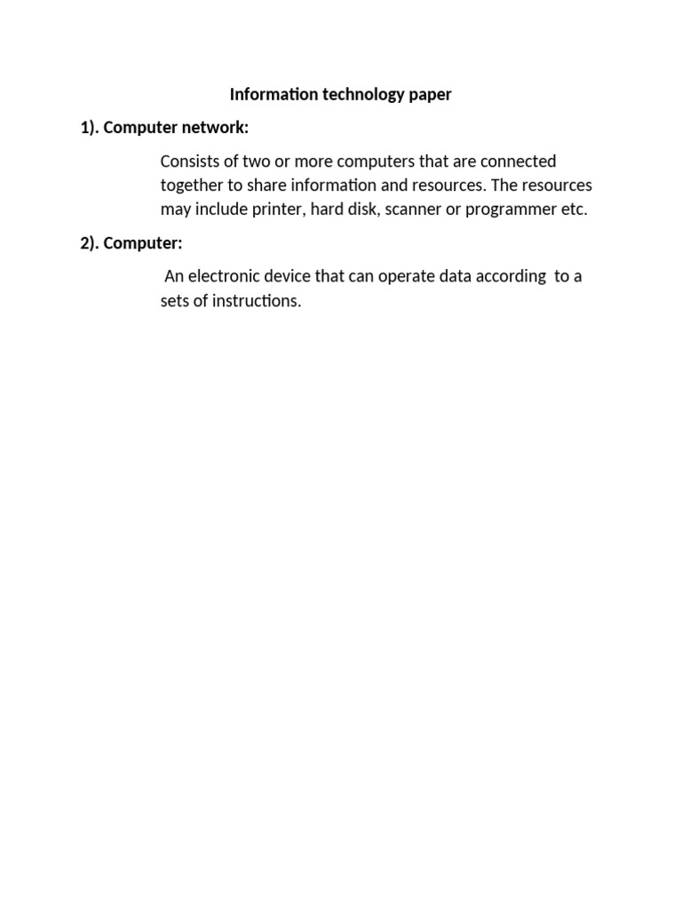 Information Technology Paper | PDF