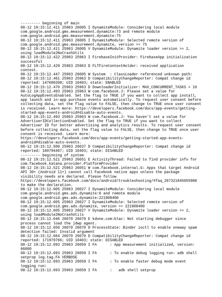 Logcat | PDF | Mobile App | Java (Programming Language)