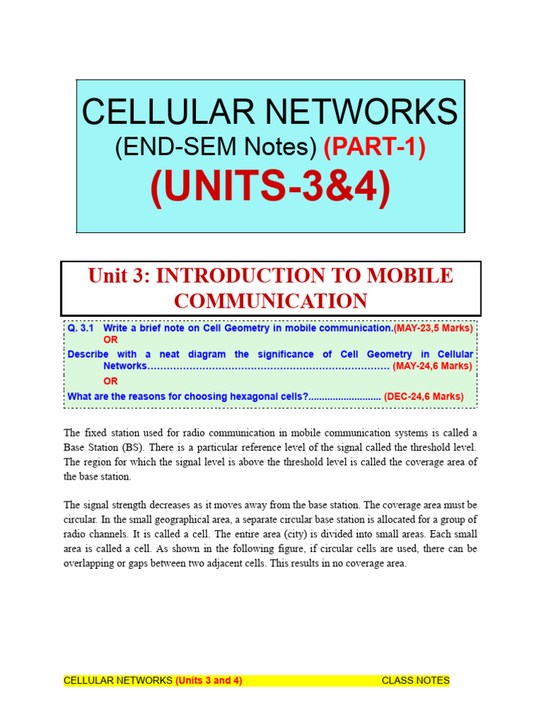 Cellular Networks | PDF | Cellular Network | Antenna (Radio)