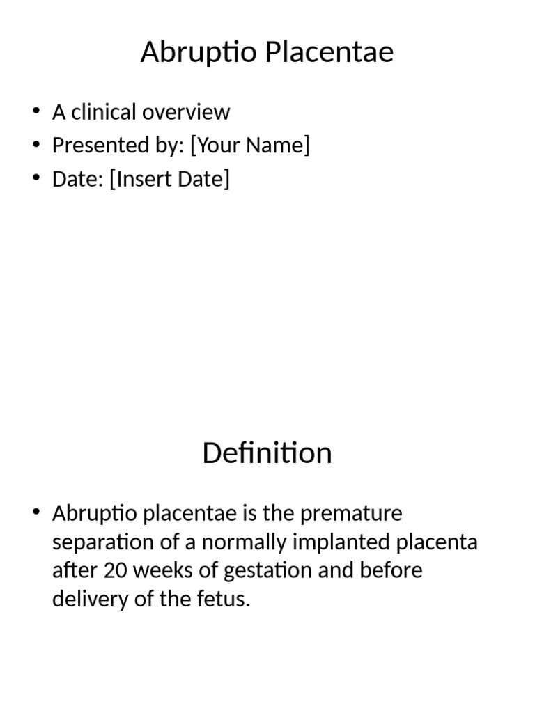 Abruptio Placentae Presentation | PDF