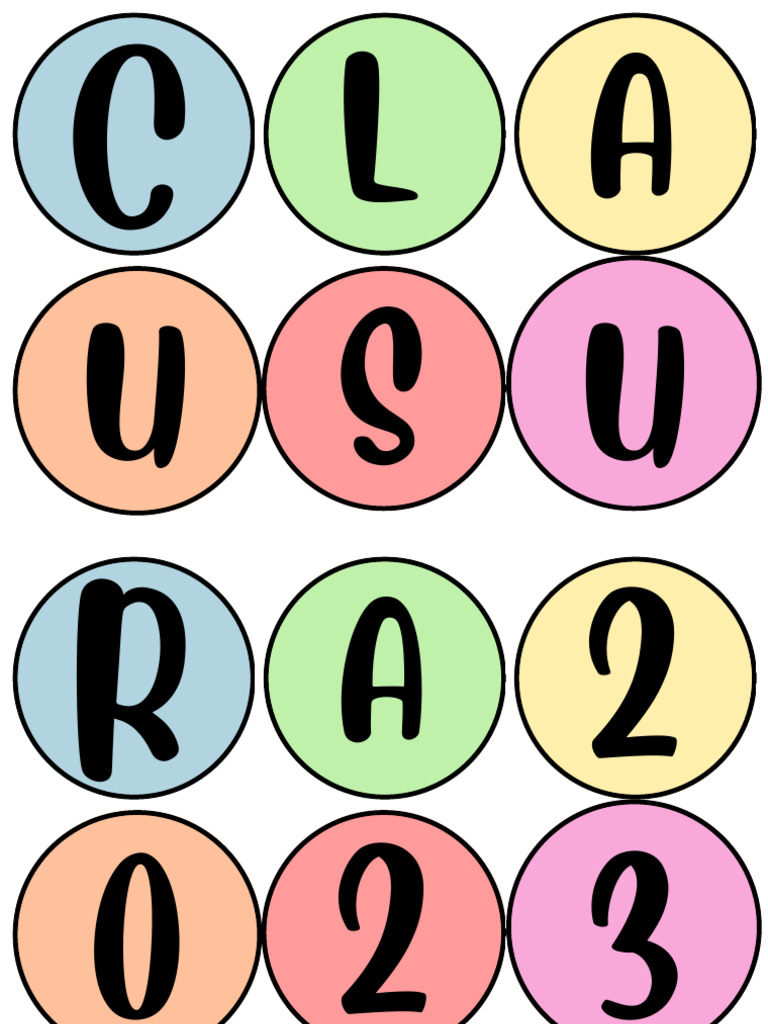 Alphabet Letters a-Z Circle Flashcards in Colorful Bold Style | PDF