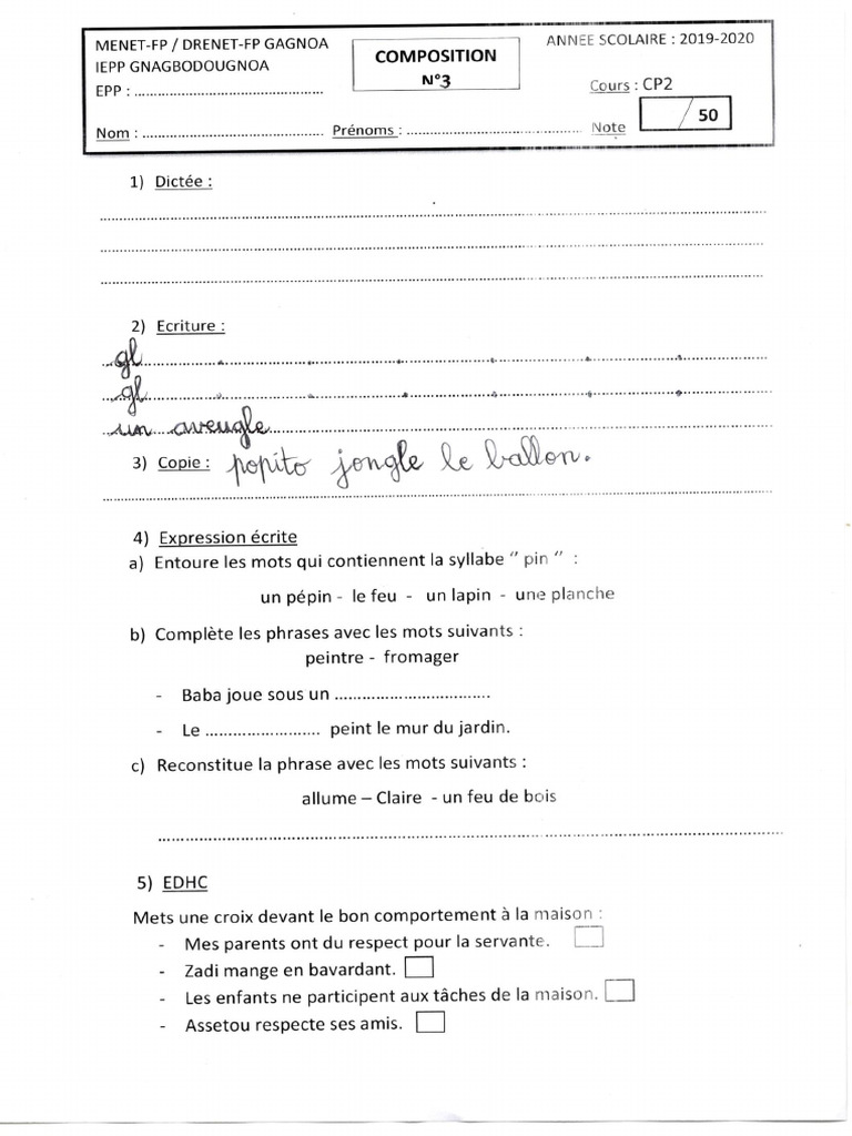 Evaluation n3 Cp2 | PDF