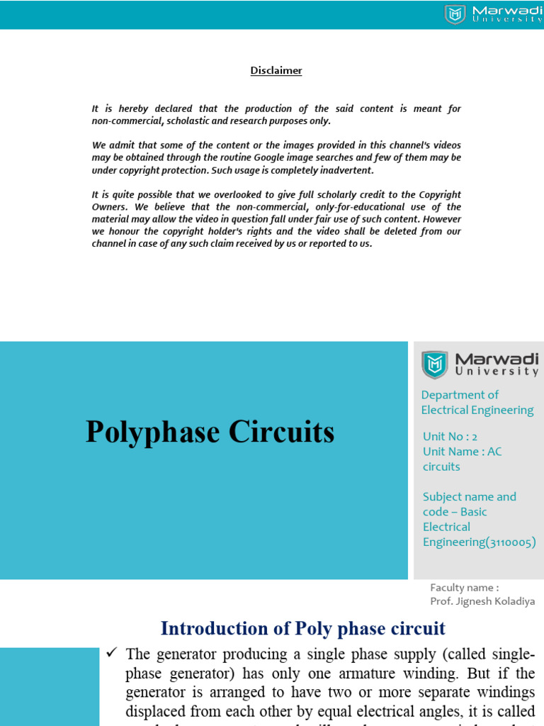 Ac Circuit 3 Phase Circuits | PDF | Electric Generator | Electrical Equipment