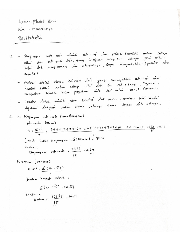 Simpangan Rata Rata | PDF