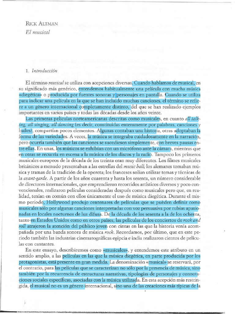 El Musical: Historia y Evolución | PDF | Teatro musical