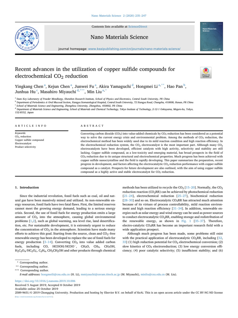 Recent Advances in The Utilization of Copper Sulfide Compounds For ...