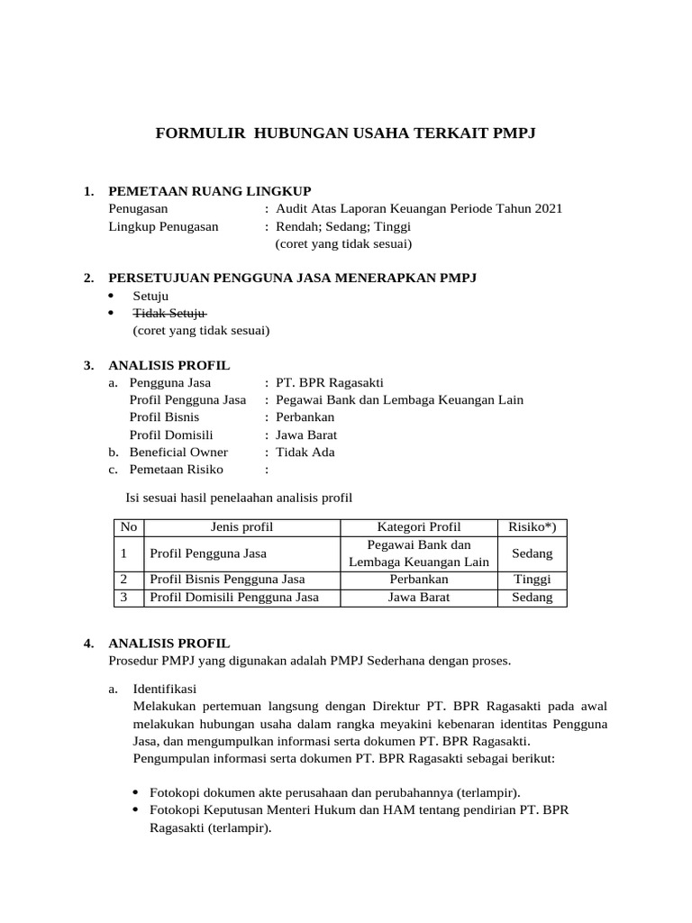 6 C-Formulir Hubungan PMPJ | PDF