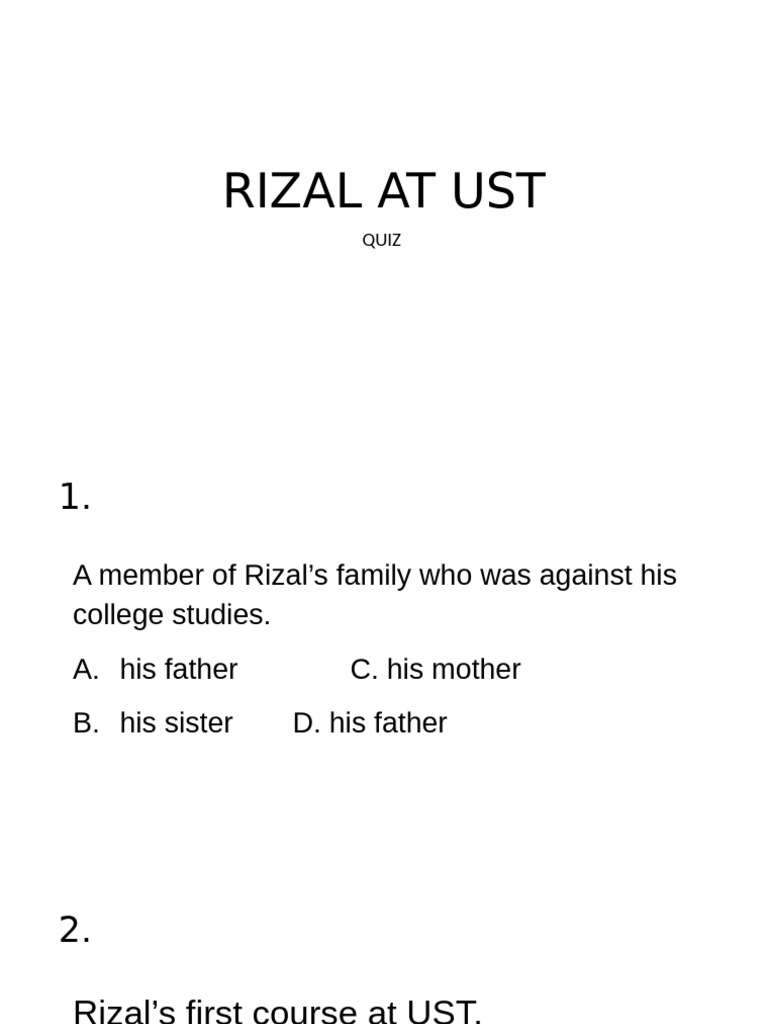 Rizal's College Experience at UST | PDF