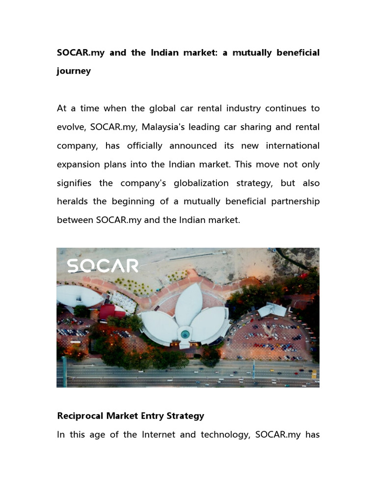 SOCAR My and The Indian Market A Mutually Beneficial Journey | PDF ...