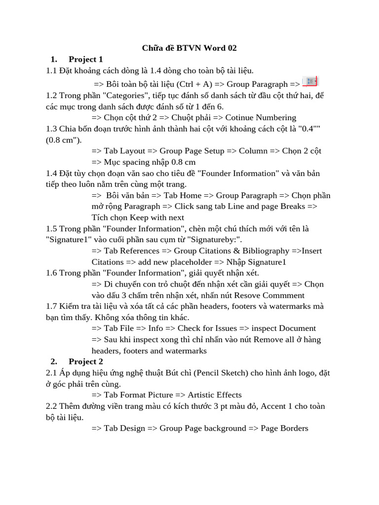 Chữa đề BTVN Word 02 | PDF