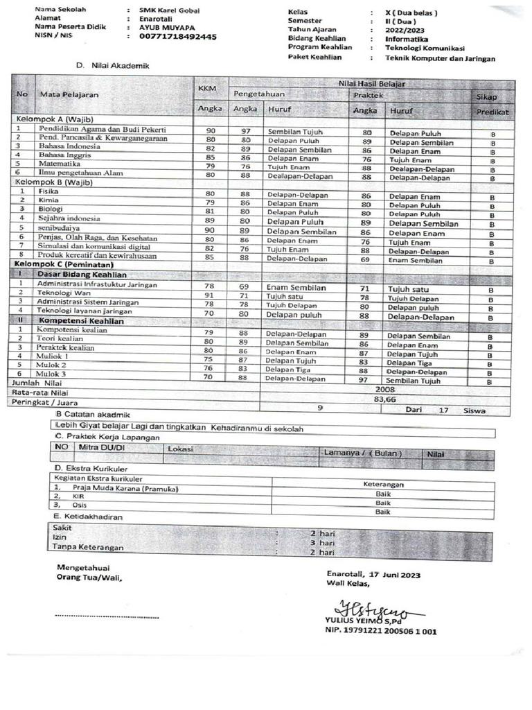 Rapor Semester 2 1 | PDF
