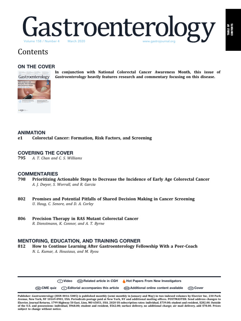 Colorectal Cancer Formation, Risk Factors, And Sc | PDF