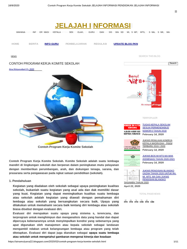 Contoh Program Kerja Komite Sekolah Jelajah Informasi Pendidikan ...
