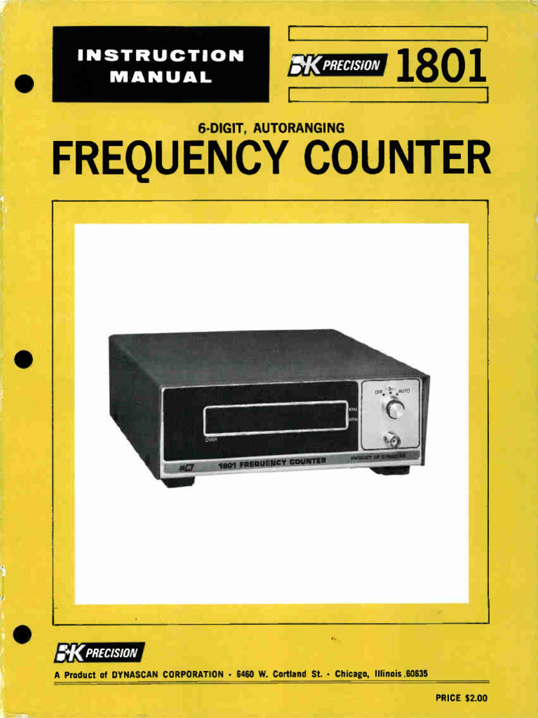 B&K Precision 1801 Frequency Counter Guide | PDF | Hertz | Frequency