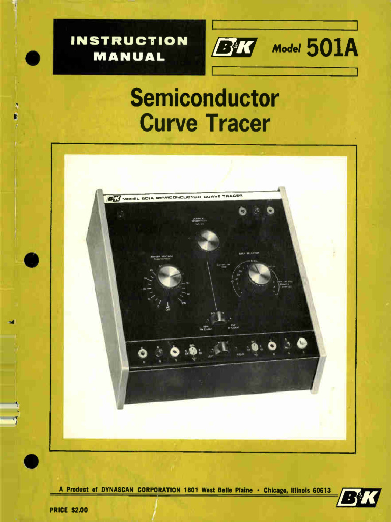 B&K Model 501 Semiconductor Curve Tracer 1972 | PDF | Bipolar Junction ...