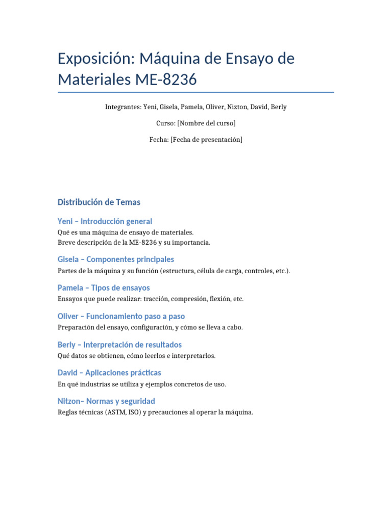 Máquina de Ensayo de Materiales ME-8236 | PDF