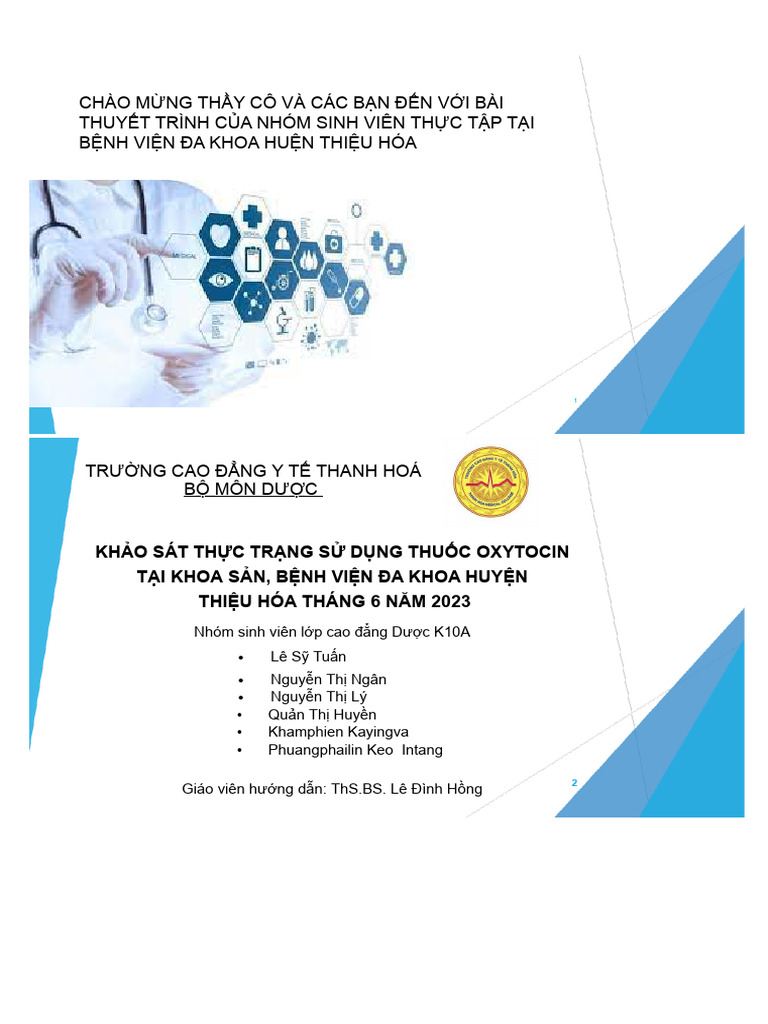 Chào M NG TH Y Cô Và Các B N NV I Bài Thuy T Trình C A Nhóm Sinh Viên TH CT PT I B NH Vi N A ...