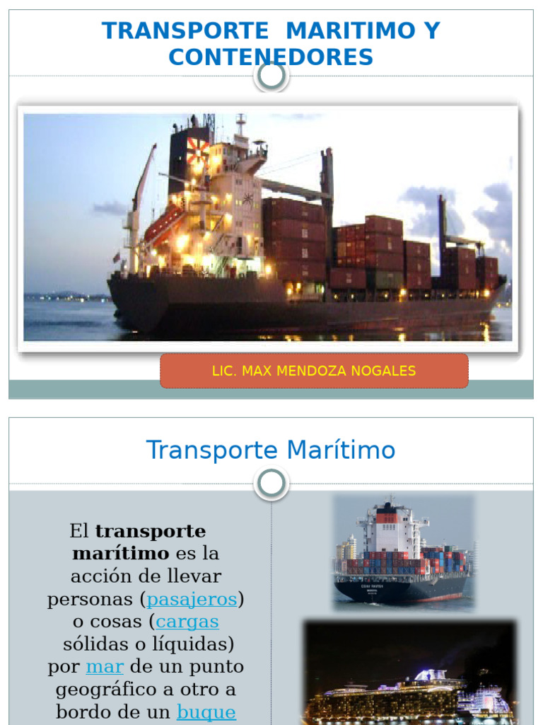 Transporte Maritimo - PPTX 2025 | PDF | Logística | Transporte