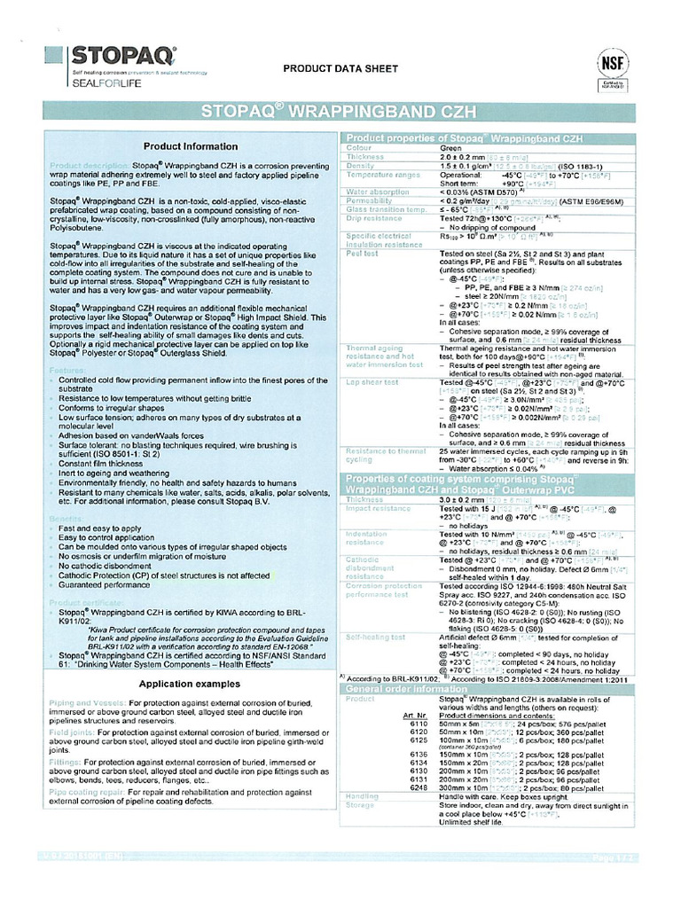 Stopaq - Wrapping Specification | PDF