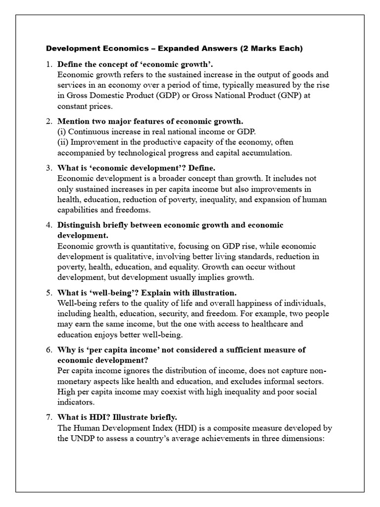Development Economics | PDF | Economic Growth | Gross Domestic Product