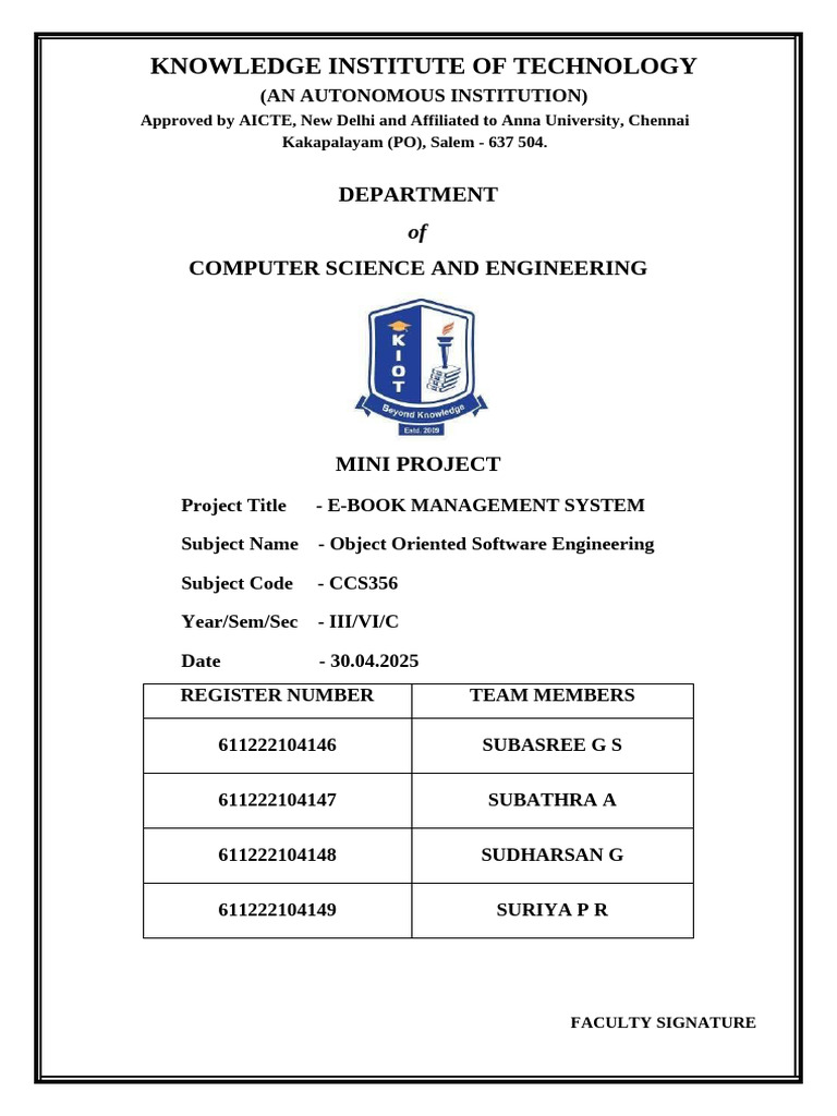 E-Book Management System Project | PDF | Databases | User (Computing)